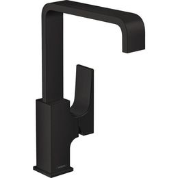 Hansgrohe Metropol Waschtisch-Einhebelmischer 32511670 Ausladung 165 mm, mit Push-Open Ablaufgarnitur, mattschwarz