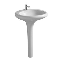 Vitra Istanbul Waschtisch 4261B403-0041 60,5x61,5cm, integrierte Stands&auml;ule, ohne &Uuml;berlauf/Hahnloch mittig, wei&szlig; VC