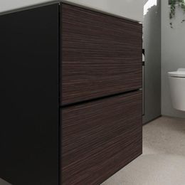 Hansgrohe Xevolos E Waschtischunterschrank 54174730 480x555x475mm, f&uuml;r Handwaschbecken, 2 Schubladen, schiefergrau matt, Eiche dunkel