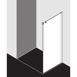 Kermi Nica Seitenwand 1-tlg. NITWR10320VAK 103x200cm, silber hochglanz, ESG klar, rechts, auf Duschplatz