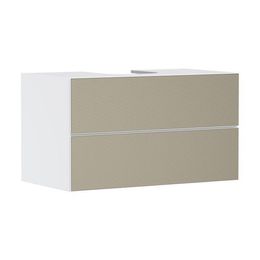 Hansgrohe Xevolos E Waschtischunterschrank 54190390 980x555x550mm, 2 Schubladen, mattwei&szlig;, bronze Struktur