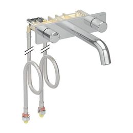 Geberit One Waschtischarmatur 116462211 16,5 cm, Zweigriffmischer, Wandmontage, rund, hochglanz-verchromt