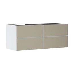 Hansgrohe Xevolos E Waschtischunterschrank 54236390 1370x555x550mm, 4 Schubladen, links, mattwei&szlig;, bronze Struktur