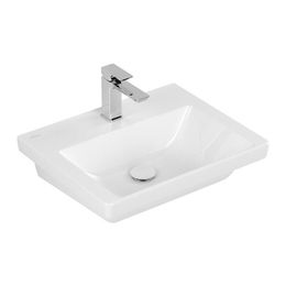 Villeroy & Boch Villeroy und Boch Subway 3.0 Waschtisch 4A705601 55x44cm, mit 1 Hahnloch/ohne &Uuml;berlauf, wei&szlig;