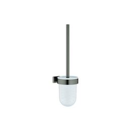 Grohe Essentials Cube WC-B&uuml;rstengarnitur 40513AL1 hard graphite geb&uuml;rstet, Wandmodell, verdeckte Befestigung