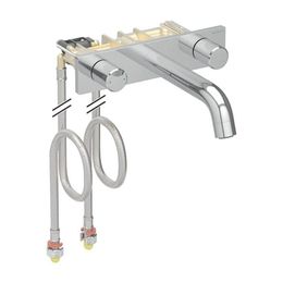 Geberit One Waschtischarmatur 116464211 20,5 cm, Zweigriffmischer, Wandmontage, rund, hochglanz-verchromt