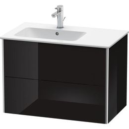 Duravit XSquare Waschtisch-Unterschrank XS417604040 81x56x47,8cm, 2 Schubk&auml;sten, Becken links, schwarz hochglanz