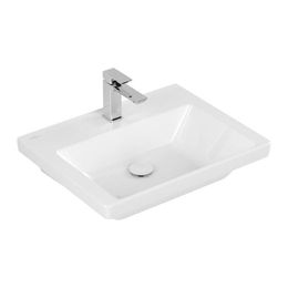 Villeroy & Boch Villeroy und Boch Subway 3.0 Schrank-Waschtisch 4A706101 60x47cm, mit 1 Hahnloch/ohne &Uuml;berlauf, wei&szlig;