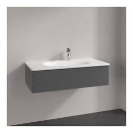 Villeroy & Boch Villeroy und Boch Antao Waschtisch-Unterschrank L02100GK 98,8x25,6x49,3cm, mit Frontstruktur, anthracite matt lacquer, mit Beleuchtung