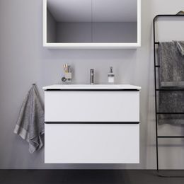 Duravit D-Neo Waschtisch-Unterschrank DE43620BD180000 81 x 46,2 cm, Diamantschwarz/weiß matt, 1 Schubkasten, 1 Auszug