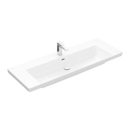 Villeroy & Boch Villeroy und Boch Subway 3.0 Schrank-Waschtisch 4A70D501 130x47cm, mit 1 Hahnloch/mit &Uuml;berlauf, wei&szlig;