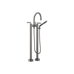 Dornbracht Tara. Wannen-Zweiloch-Armatur 25943882-99 Griffhebel, freistehend, mit Garnitur, Dark Platinum matt