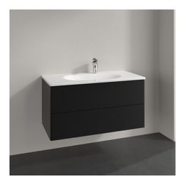 Villeroy & Boch Villeroy und Boch Antao Waschtisch-Unterschrank L05100PD 98,8x50,4x49,6cm, mit Frontstruktur, black matt lacquer, mit Beleuchtung