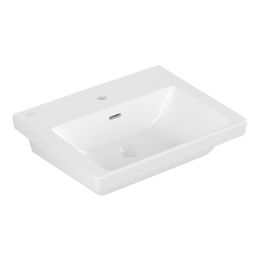 Villeroy & Boch Villeroy und Boch Subway 3.0 Waschtisch 4A70F4RW 55x44cm, mit 1 Hahnloch/mit &Uuml;berlauf, stone white C-plus
