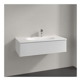 Villeroy & Boch Villeroy und Boch Antao Waschtisch-Unterschrank L02100GF 98,8x25,6x49,3cm, mit Frontstruktur, glossy white lacquer, mit Beleuchtung
