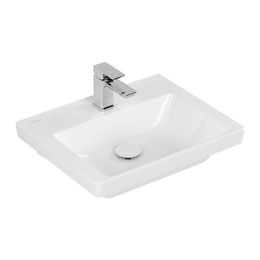 Villeroy & Boch Villeroy und Boch Subway 3.0 Handwaschbecken 4370FG01 50x40cm, mit Hahnloch/ohne &Uuml;berlauf, wei&szlig;