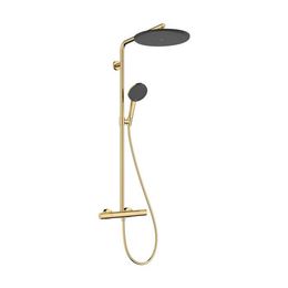 Hansgrohe Raindance Alive S Puro Duschsystem 24593990 1 Strahlart wassersparend mit Ecostat Element, EcoSmart, 8 l/min, polished gold optic