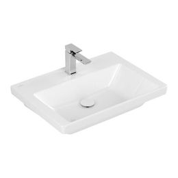 Villeroy & Boch Villeroy und Boch Subway 3.0 Schrank-Waschtisch 4A706601 65x47cm, mit 1 Hahnloch/ohne &Uuml;berlauf, wei&szlig;