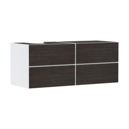 Hansgrohe Xevolos E Waschtischunterschrank 54236730 1370x555x550mm, 4 Schubladen, links, mattwei&szlig;, Eiche dunkel
