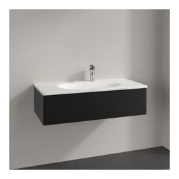 Villeroy & Boch Villeroy und Boch Antao Waschtisch-Unterschrank L02000PD 98,8x25,6x49,3cm, ohne Frontstruktur, black matt lacquer, mit Beleuchtung