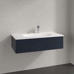 Villeroy & Boch Villeroy und Boch Antao Waschtisch-Unterschrank K02100HG 98,8x25,6x49,3cm, mit Frontstruktur, midnight blue matt lacquer