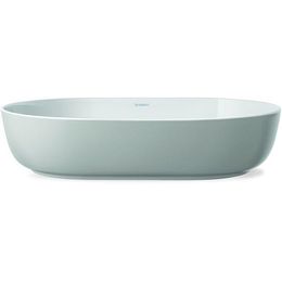 Duravit Luv Aufsatz-Waschtisch 0379702300 70x40cm, geschliffen, ohne &Uuml;berlauf, ohne Hahnlochbank, wei&szlig;/grau seidenmatt