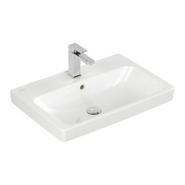 Villeroy & Boch Villeroy und Boch Architectura Waschtisch 4A8765T2 65x44,5cm, 1 Hahnloch, mit &Uuml;berlauf, wei&szlig; AntiBac C-plus