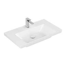 Villeroy & Boch Villeroy und Boch Subway 3.0 Schrank-Waschtisch 4A708101 80x47cm, mit 1 Hahnloch/ohne &Uuml;berlauf, wei&szlig;