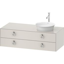 Duravit White Tulip Waschtisch-Unterschrank WT4992R3939 130 x 55 cm, Nordic Wei&szlig; Seidenmatt, wandh&auml;ngend, 2 Schubk&auml;sten mit Griff, Becken rechts