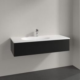 Villeroy & Boch Villeroy und Boch Antao Waschtisch-Unterschrank L03100PD 118,8x25,6x49,3cm, mit Frontstruktur, black matt lacquer, mit Beleuchtung