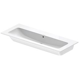 Duravit M&ouml;bel-Waschtisch 2361120060 123x49cm, ohne Hahnloch, mit &Uuml;berlauf, mit Hahnlochbank, wei&szlig;