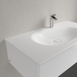 Villeroy & Boch Villeroy und Boch Antao Schrankwaschtisch 4A76ABRW 100x50cm, eckig, 1 Hahnloch, verdeckter &Uuml;berlauf, stone white C-plus