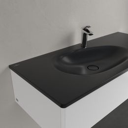 Villeroy & Boch Villeroy und Boch Antao Schrankwaschtisch 4A77L2R7 120x50cm, eckig, 1 Hahnloch, ohne &Uuml;berlauf, pure black C-plus