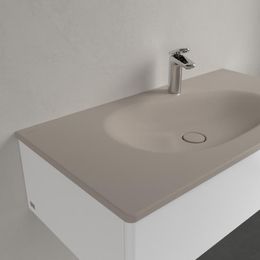 Villeroy & Boch Villeroy und Boch Antao Schrankwaschtisch 4A76A2AM 100x50cm, eckig, 1 Hahnloch, ohne &Uuml;berlauf, almond C-plus