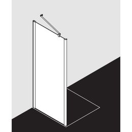 Kermi Pega Seitenwand PETWD10318VAK 103x185cm, silber hochglanz, ESG klar, auf Duschplatz