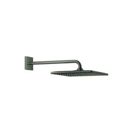 Grohe Rainshower Kopfbrauseset 26564AL0 hard graphite gebürstet, Brausearm 42,2 cm, mit Durchflussbegrenzer