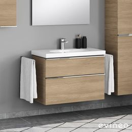 Geberit Acanto Waschtisch, evineo ineo4 Unterschrank B: 90 cm, 2 Auszüge, mit Griff,, 500623018+BE0221OA,