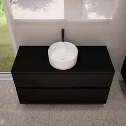 evineo ineo5 evo Unterschrank B: 120 cm mit 2 Ausz&uuml;gen, ineo7 Waschtisch &Oslash; 36 cm wei&szlig; matt,, BE0959BM+BE0965BM+BE0942WM,