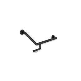 HEWI System 900 Winkelgriff 900.22.30260DC 620 x 283 mm, Edelstahl pulverbeschichtet schwarz tiefmatt, rechts