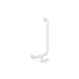 HEWI System 900 Winkelgriff 900.22.14360DX Edelstahl pulverbeschichtet wei&szlig; tiefmatt, 600 x 300 mm, Ausf&uuml;hrung links