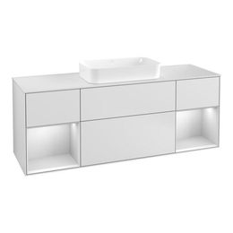 Villeroy & Boch Villeroy und Boch Finion Waschtischunterschrank G331MTMT 160cm, Abdeckplatte white matt, Emotion, Regale White matt lacquer, White matt lacquer