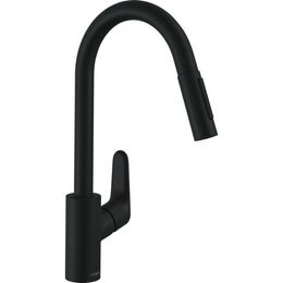 Hansgrohe Focus M41 K&uuml;chenarmatur 240 31815670 mit Ausziehbrause, 2jet, mattschwarz