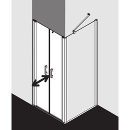 Kermi Pega Pendelt&uuml;r PEPTD07518VYK 75x185cm, silber hochglanz ESG SR Opaco Clean, auf Duschwanne