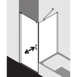 Kermi Pega Pendelt&uuml;r 1-fl&uuml;gelig, bodenfrei PE1KL07818VAK 78 x 185 cm, silber hochglanz, ESG klar, links, auf Duschplatz