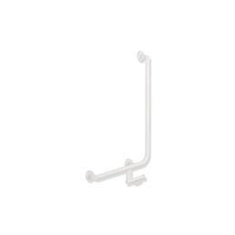 HEWI System 900 Winkelgriff 900.22.14460DX Edelstahl pulverbeschichtet wei&szlig; tiefmatt, 750 x 500 mm, Ausf&uuml;hrung links