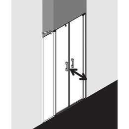 Kermi Pega Pendelt&uuml;r mit Festfeld PEPFR12020VAK 120x200cm, silber hochglanz, ESG klar, rechts, auf Duschwanne
