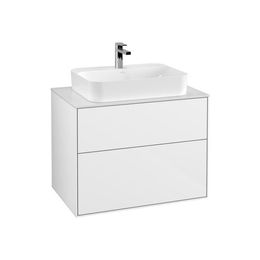 Villeroy & Boch Villeroy und Boch Finion Waschtischunterschrank F34100GF 80x60,3cm, Abdeckplatte white matt, Glossy white lacquer