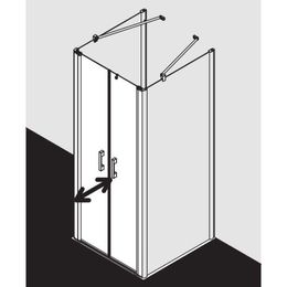 Kermi Pega Pendelt&uuml;r PEPTD07818VPK 78x185cm, silber hochglanz, ESG klar Clean, auf Duschplatz