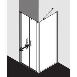 Kermi Pega Pendelt&uuml;r PEPTD09318VNK 93x185cm, silber hochglanz ESG SR Arena C, auf Duschplatz