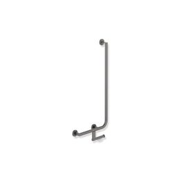 HEWI System 900 Winkelgriff 900.22.14560SC Edelstahl pulverbeschichtet dunkelgrau perlglimmer tiefmatt, 900 x 400 mm, Ausf&uuml;hrung links